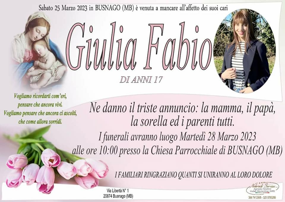 Galati Mamertino addolorata dalla morte della 17enne Giulia Fabio ...