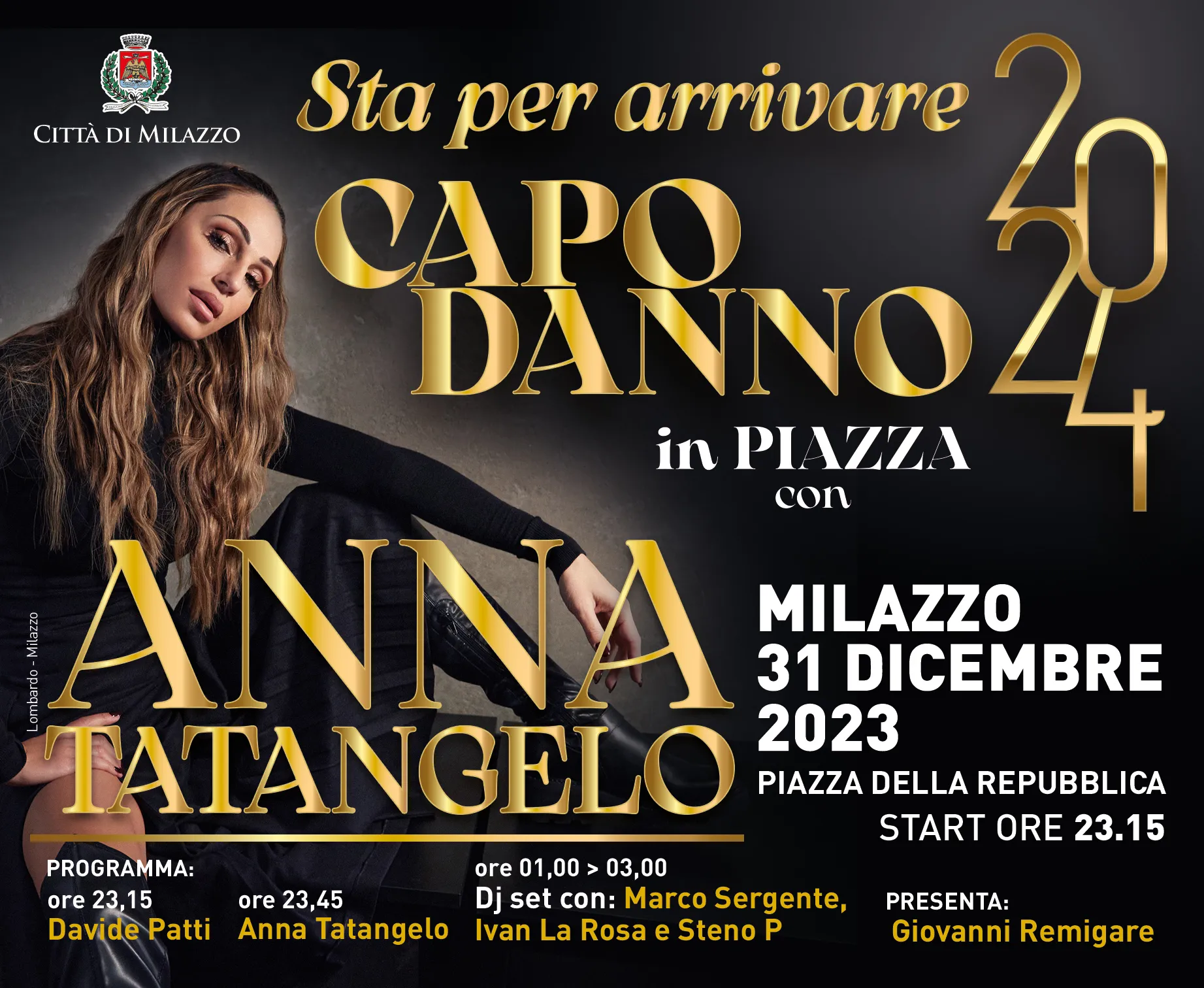 Milazzo. Verso il Capodanno in piazza con Anna Tatangelo, Davide Patti e il Dj-set | OraWebTv